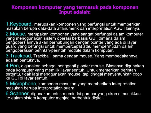Komponen komputer 5 | PPT