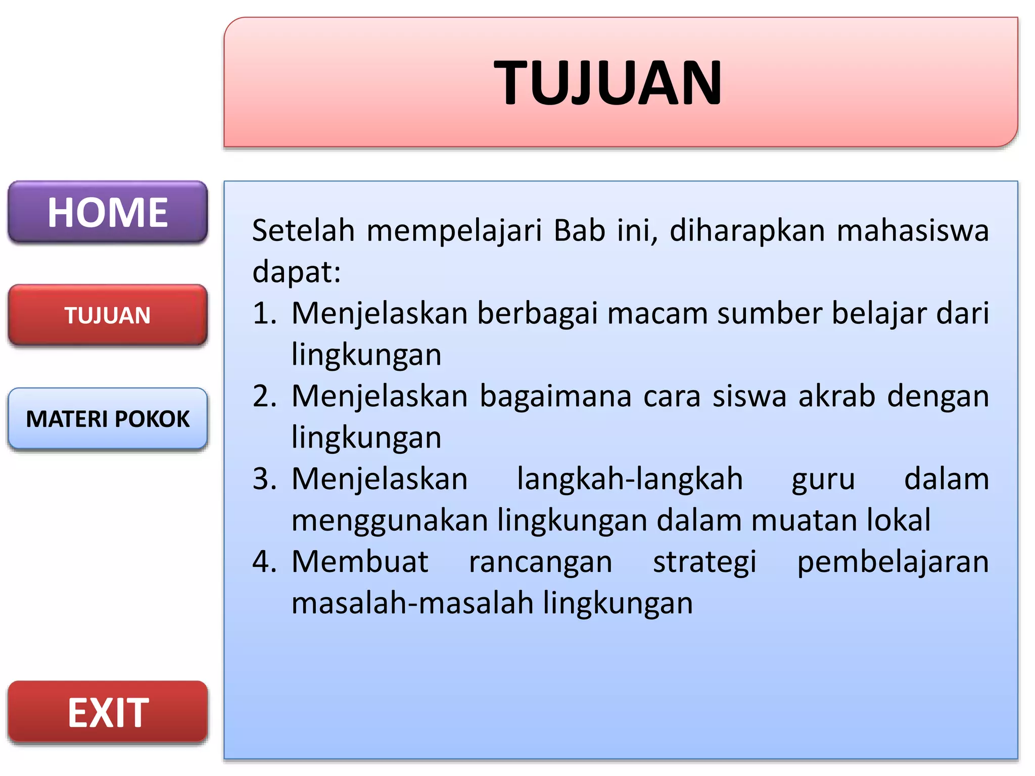 Komponen lingkungan sebagai bahan pengajaran muatan lokal | PPT