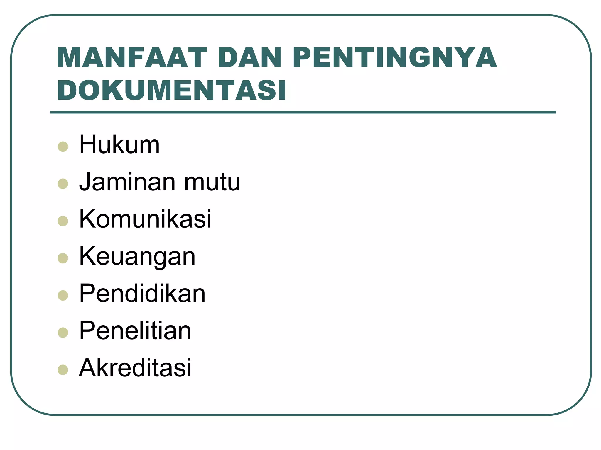 Komponen model dokumentasi | PPSX