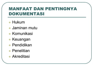 Komponen model dokumentasi | PPSX