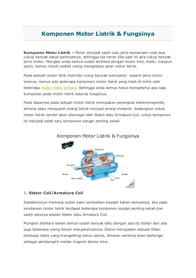 Komponen motor listrik | PDF