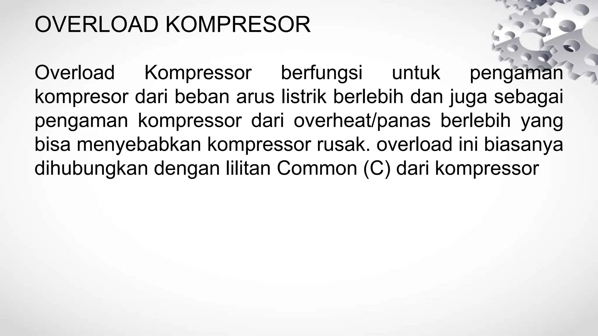 Komponen pada Outdor Air Conditioning (AC) Split Non Inverter | PPTX