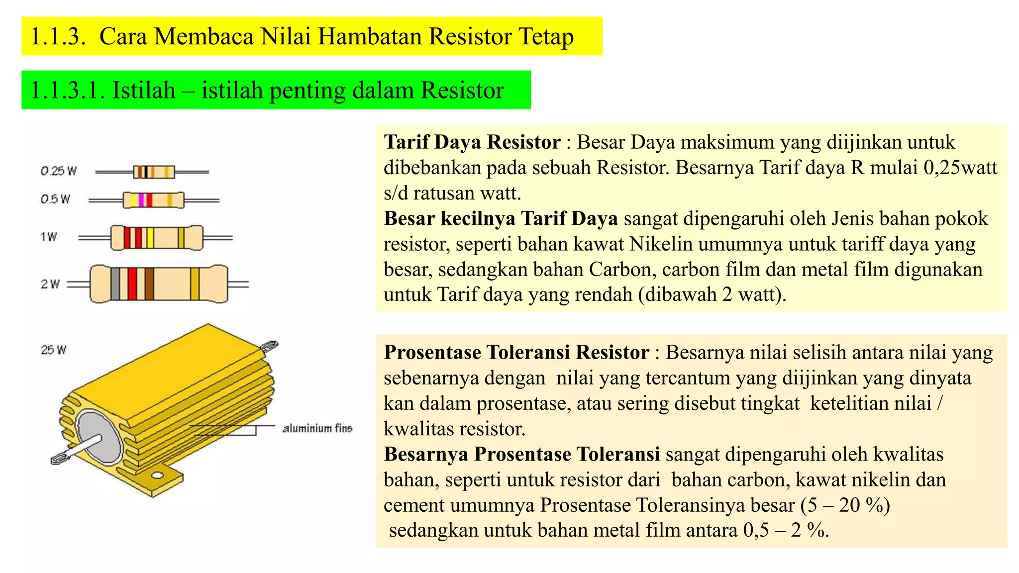 Komponen pasif 1 resistor dan condensator | PPT