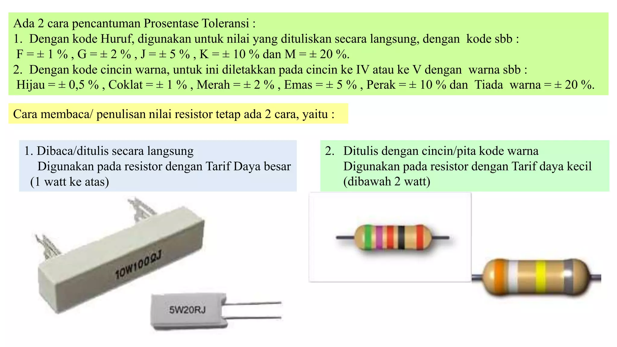 Komponen pasif 1 resistor dan condensator | PPT