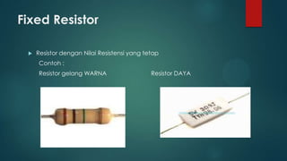 Komponen pasif elektronika | PPTX