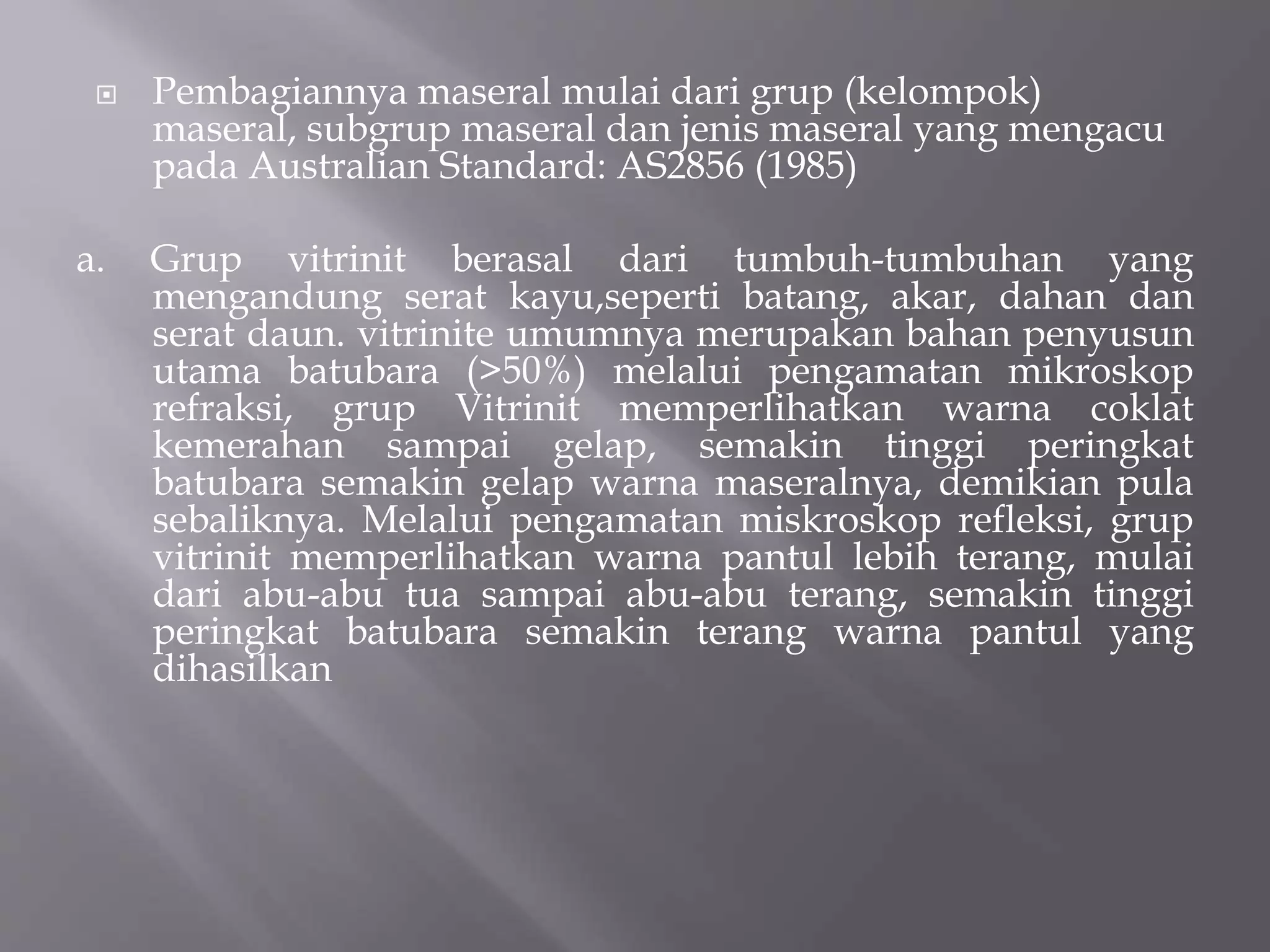Komponen pembentuk batubara | PPTX
