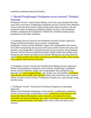 KOMPONEN PENDAPATAN NASIONAL | DOCX