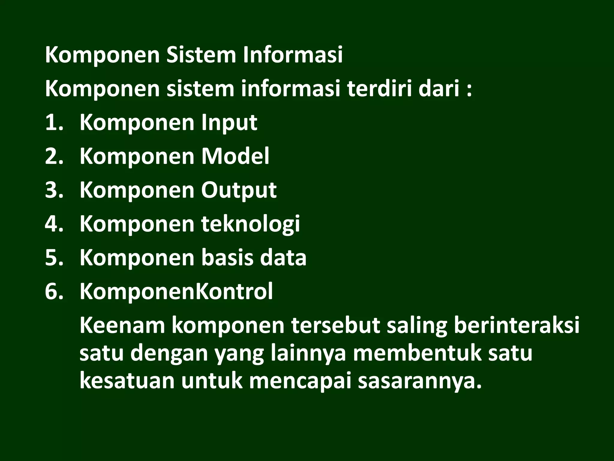 Komponen Sistem Informasi Ppt 