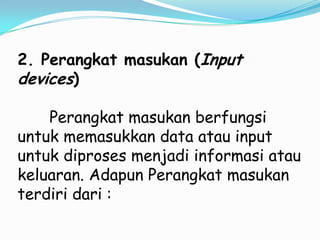 Komponen sistem komputer ppt | PPTX