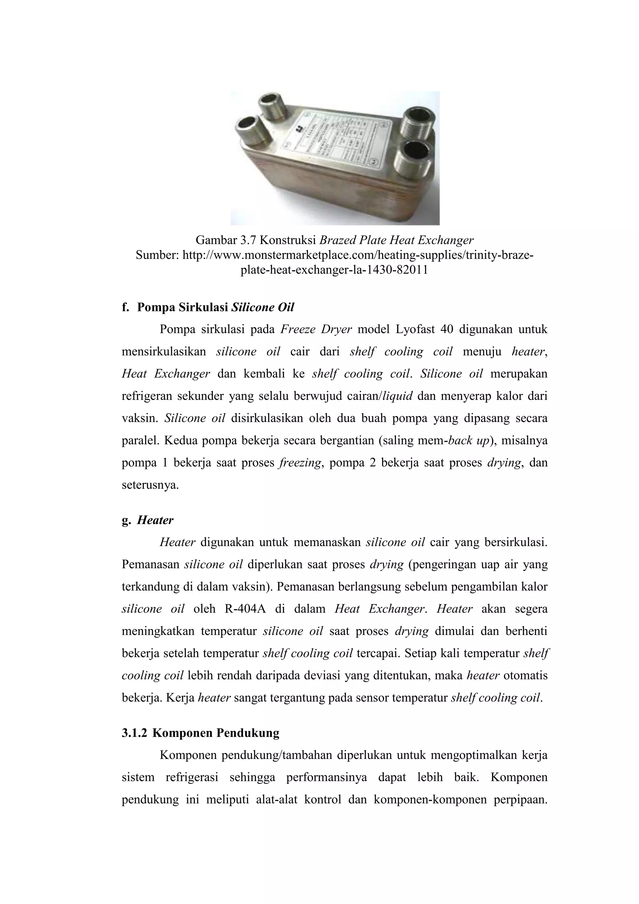 Komponen sistem refrigerasi pada freeze dryer | DOCX