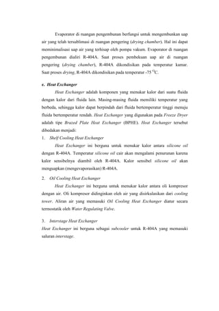 Komponen sistem refrigerasi pada freeze dryer | DOCX