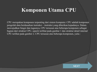 Komponen utama cpu | PPTX