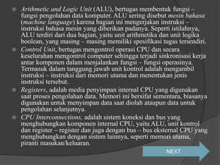 Komponen utama cpu | PPTX