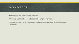 KOMPONEN UTAMA SISTEM KERAJAAN MALAYSIA | PPTX