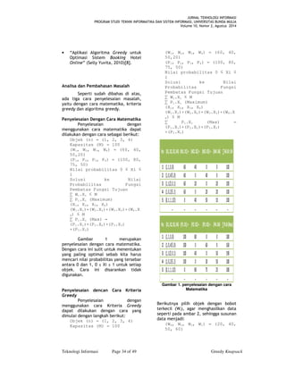 PENERAPAN METODE GREEDY KNAPSACK DALAM MENENTUKAN KOMPOSISI BUAH PADA MASALAH KERANJANG | PDF