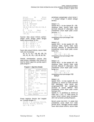 PENERAPAN METODE GREEDY KNAPSACK DALAM MENENTUKAN KOMPOSISI BUAH PADA MASALAH KERANJANG | PDF
