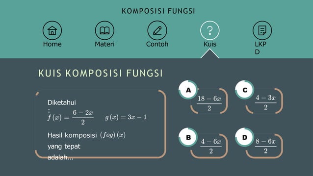 Komposisi fungsi dan sifat-sifat komposisi fungsi | PPTX