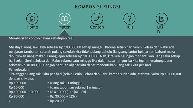 Komposisi fungsi dan sifat-sifat komposisi fungsi | PPTX