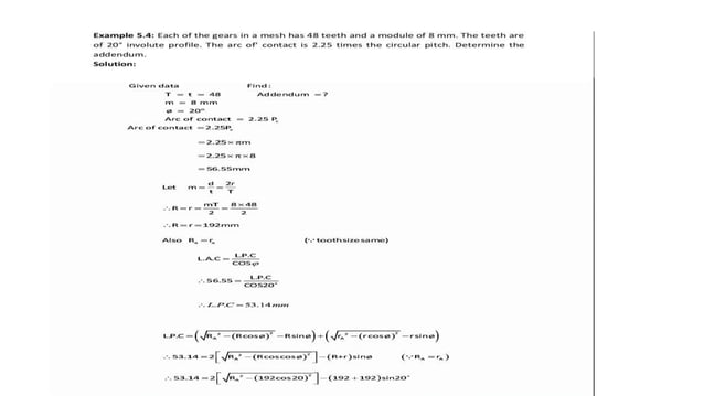 presentation on CENTRE DISTANCE VARIATION,MINIMUM NUMBER OF TEETH ...