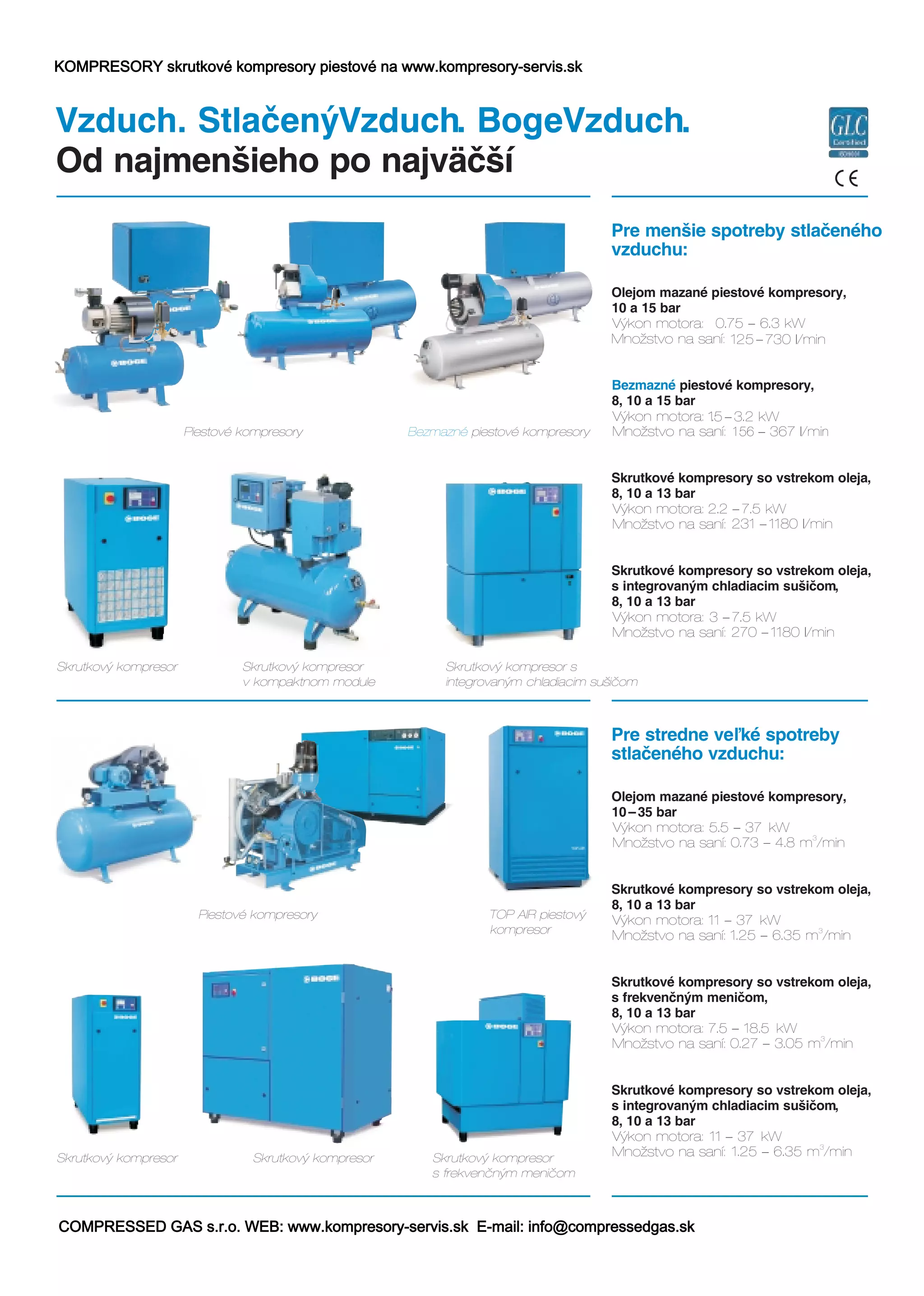 Skrutkové kompresory BOGE piestové kompresory | PDF