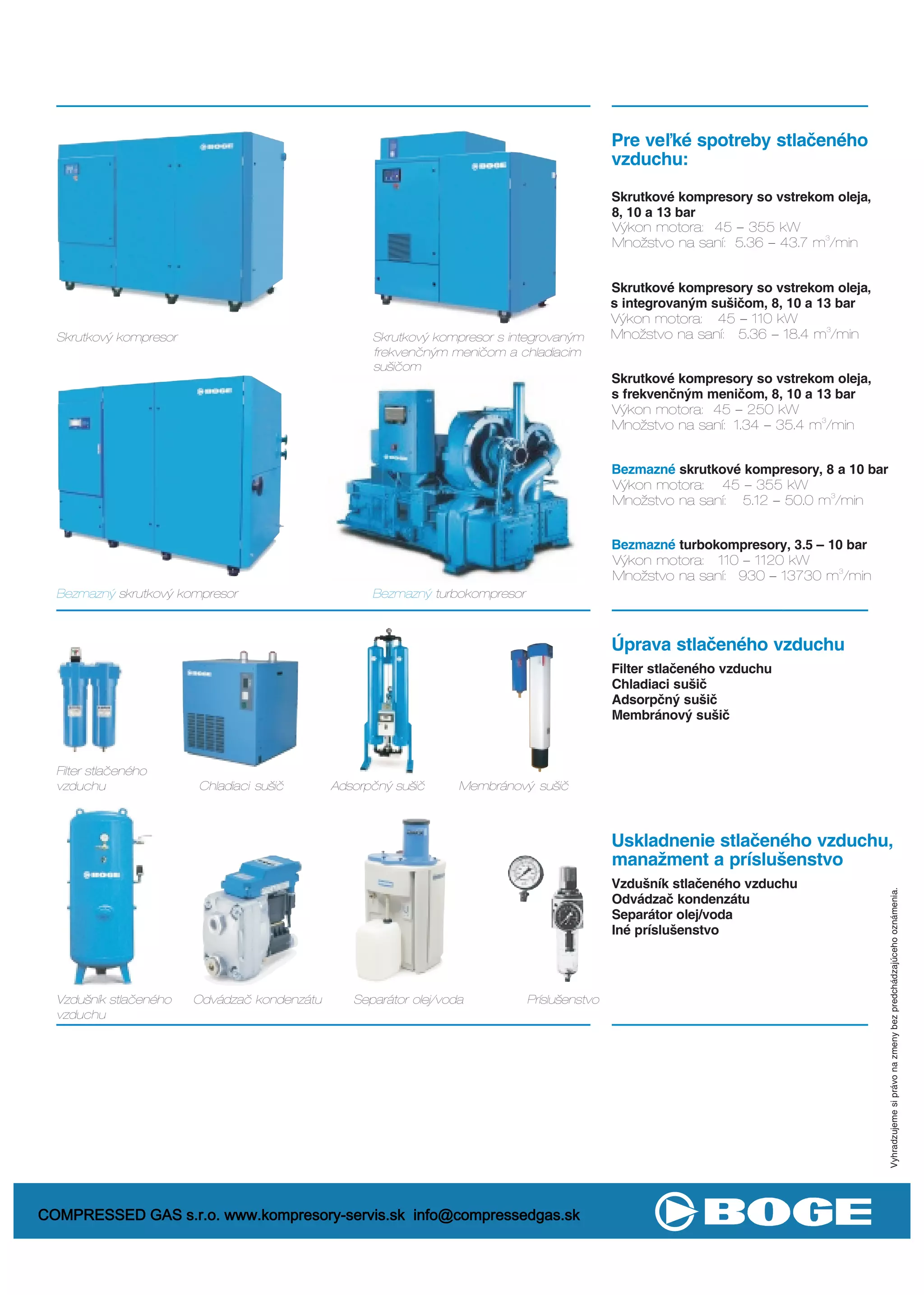Skrutkové kompresory BOGE piestové kompresory | PDF