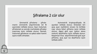 Kriptoqrafiyanın əsas anlayışları | PPTX
