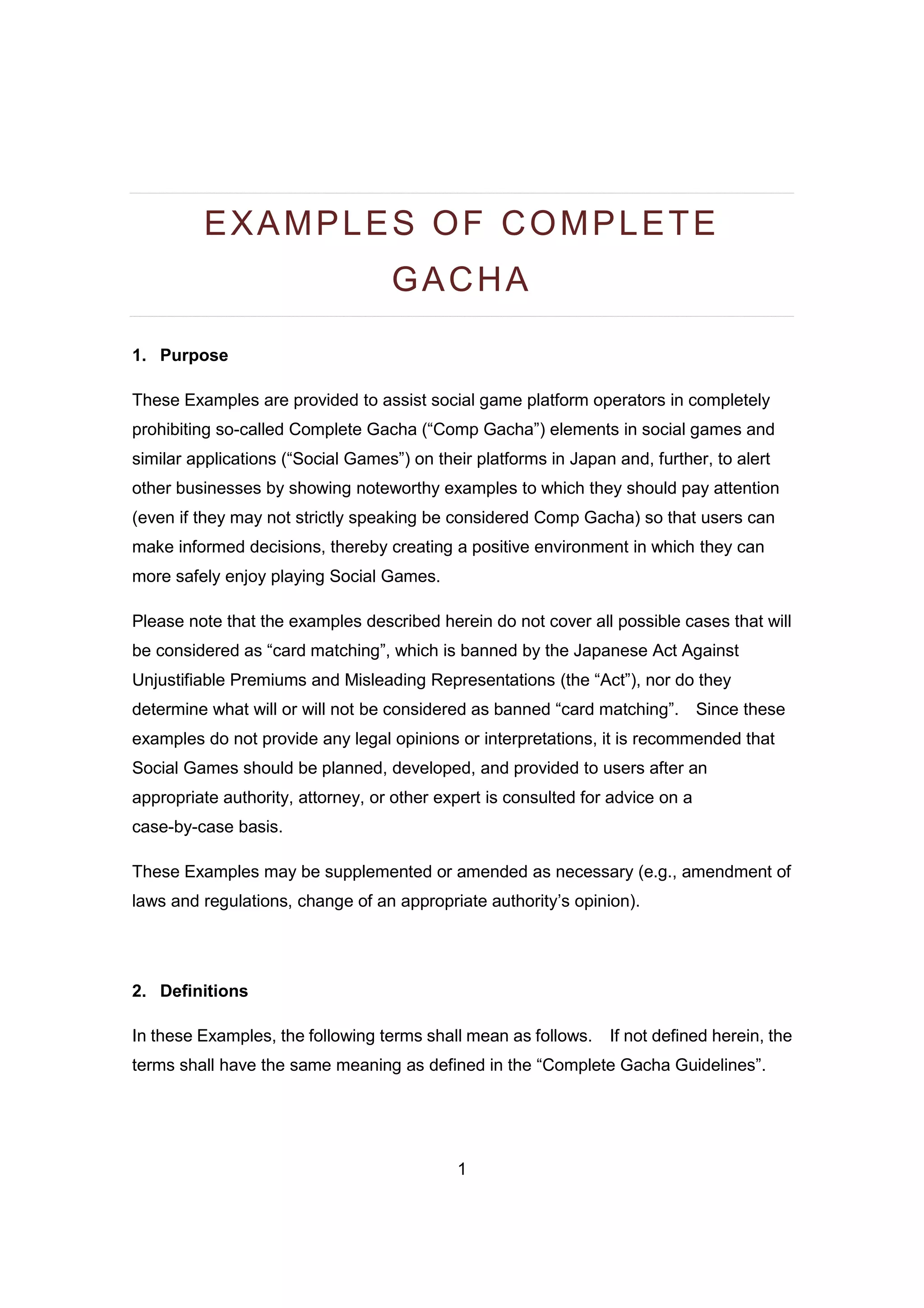 Kompu Gacha : Examples of Complete Gacha | PDF