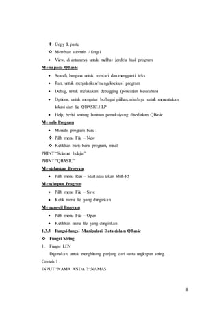 Penyelesaian Akar-akar Persamaan Kuadrat Menggunakan Program QBasic | PDF