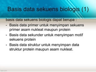 Komputasi dalam bidang biologi (bioinformatika) | PPTX