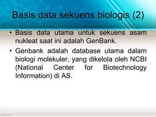 Komputasi dalam bidang biologi (bioinformatika) | PPTX