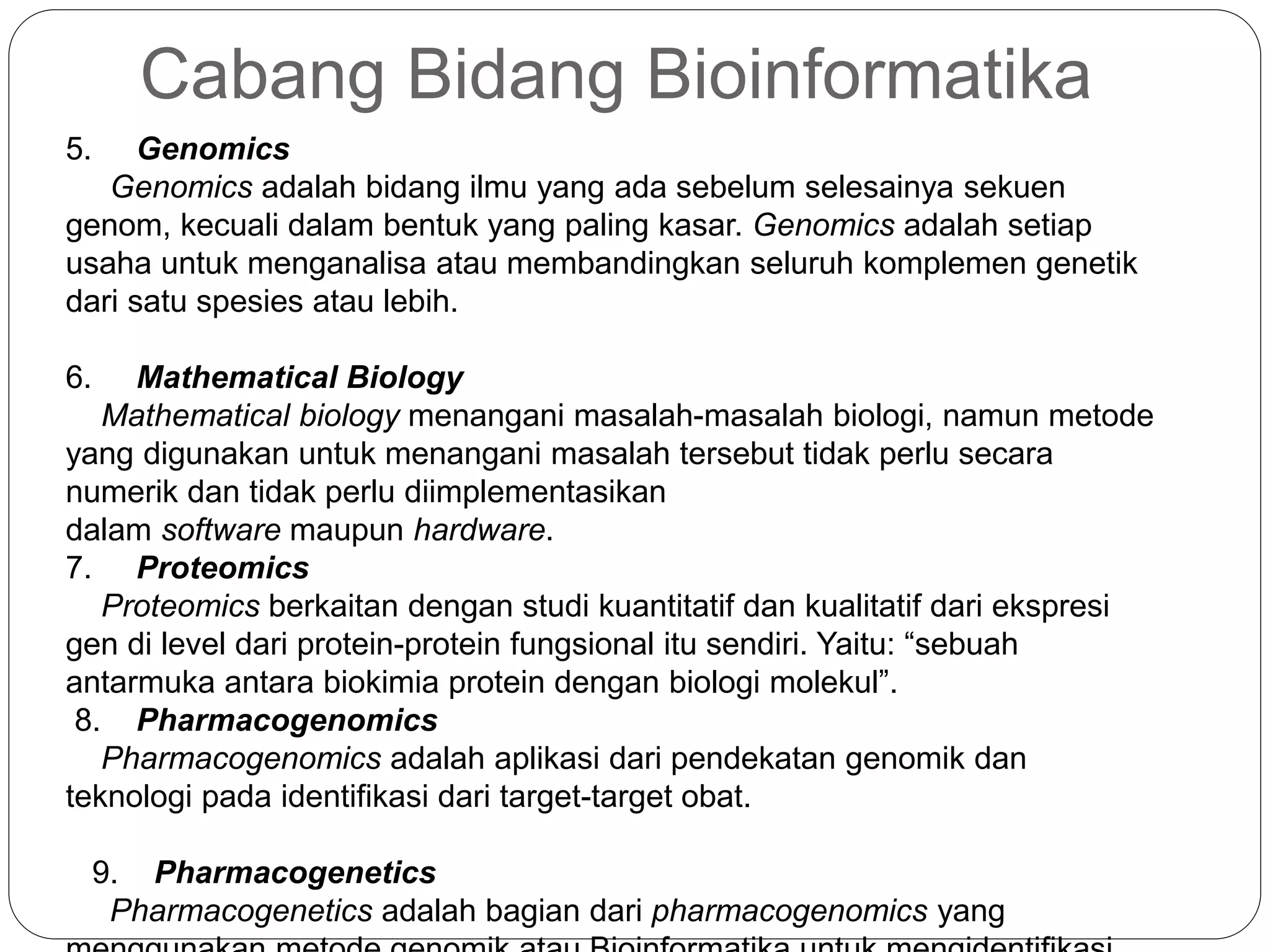 Komputasi di bidang biologi | PPTX