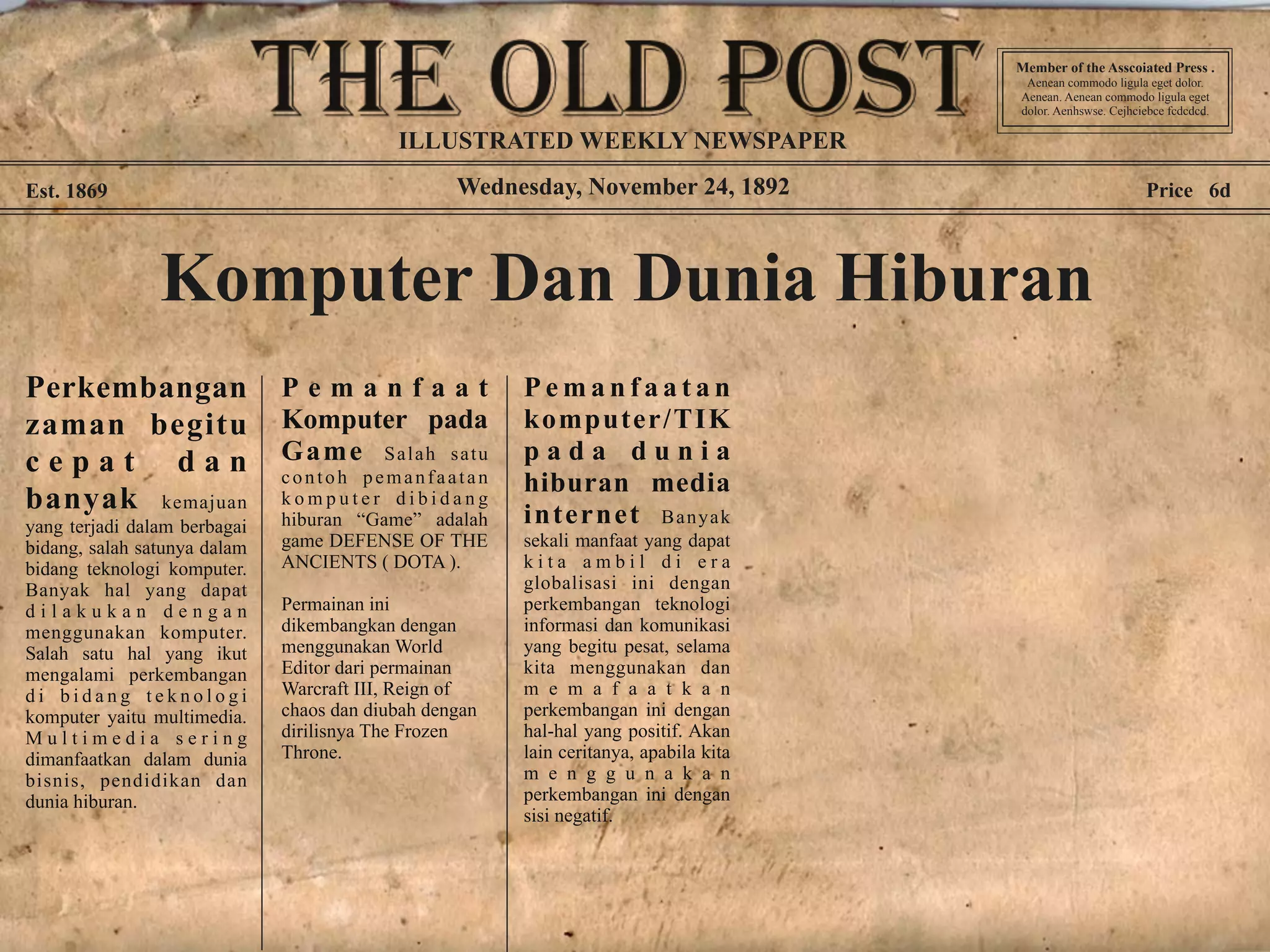 Komputer dan masyarakat komputer dan dunia hiburan | PDF