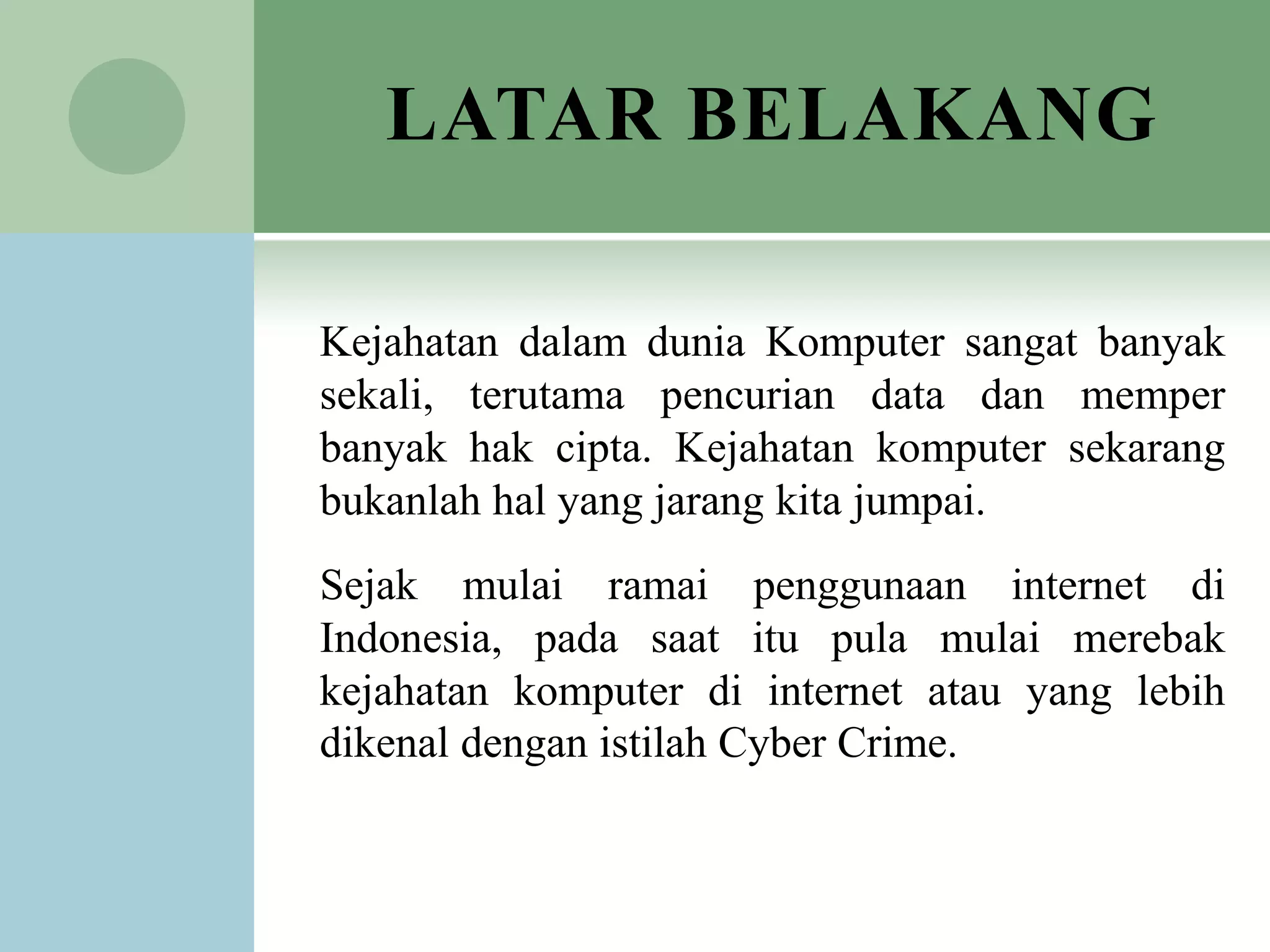 Komputer dan kejahatan (CYBER CRIME) | PPTX