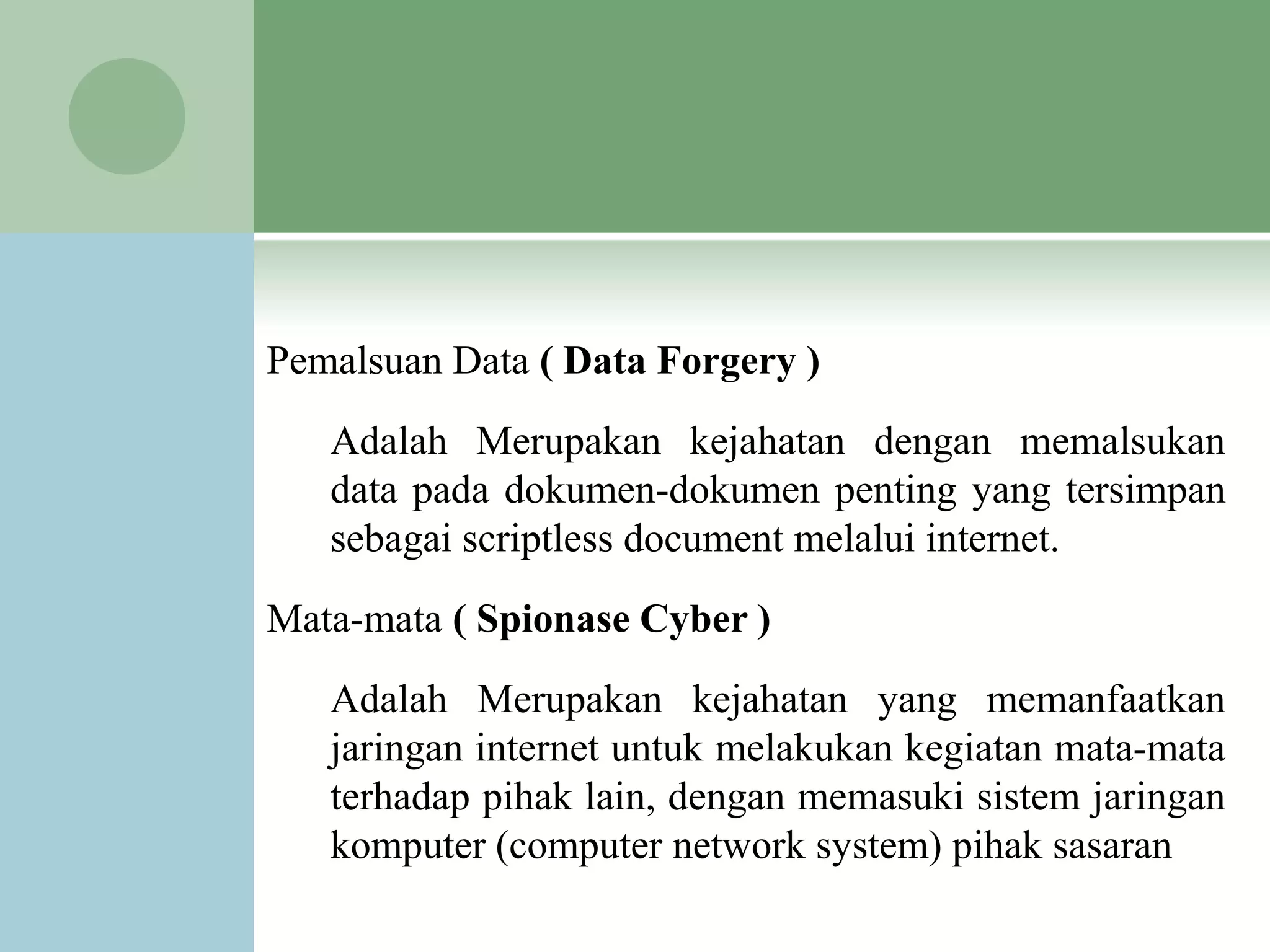 Komputer dan kejahatan (CYBER CRIME) | PPTX