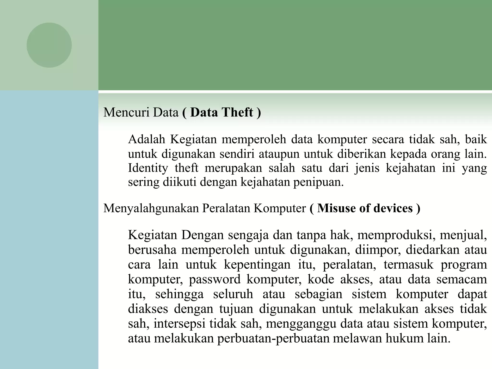 Komputer dan kejahatan (CYBER CRIME) | PPTX