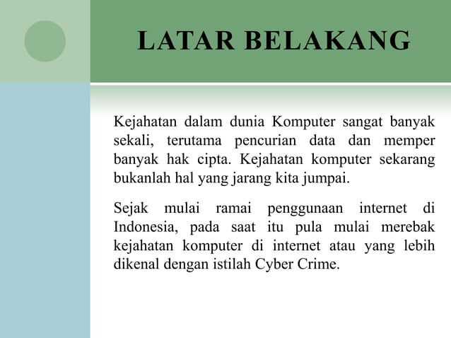 Komputer dan kejahatan (CYBER CRIME) | PPTX