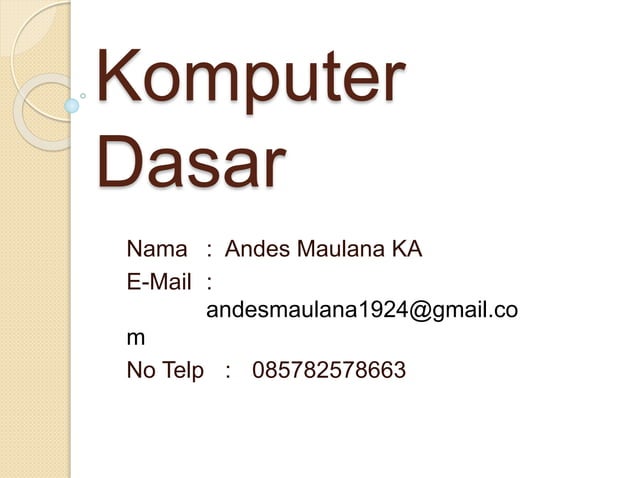 Komputer dasar | PPTX