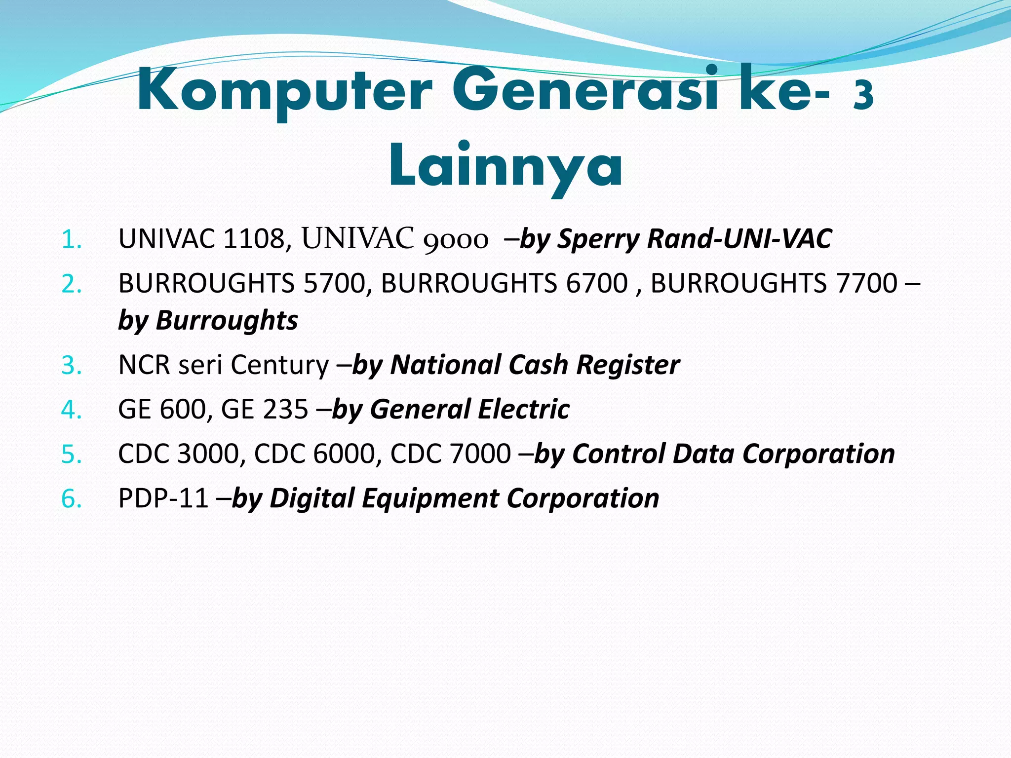 Komputer Generasi ke-3 | PPTX