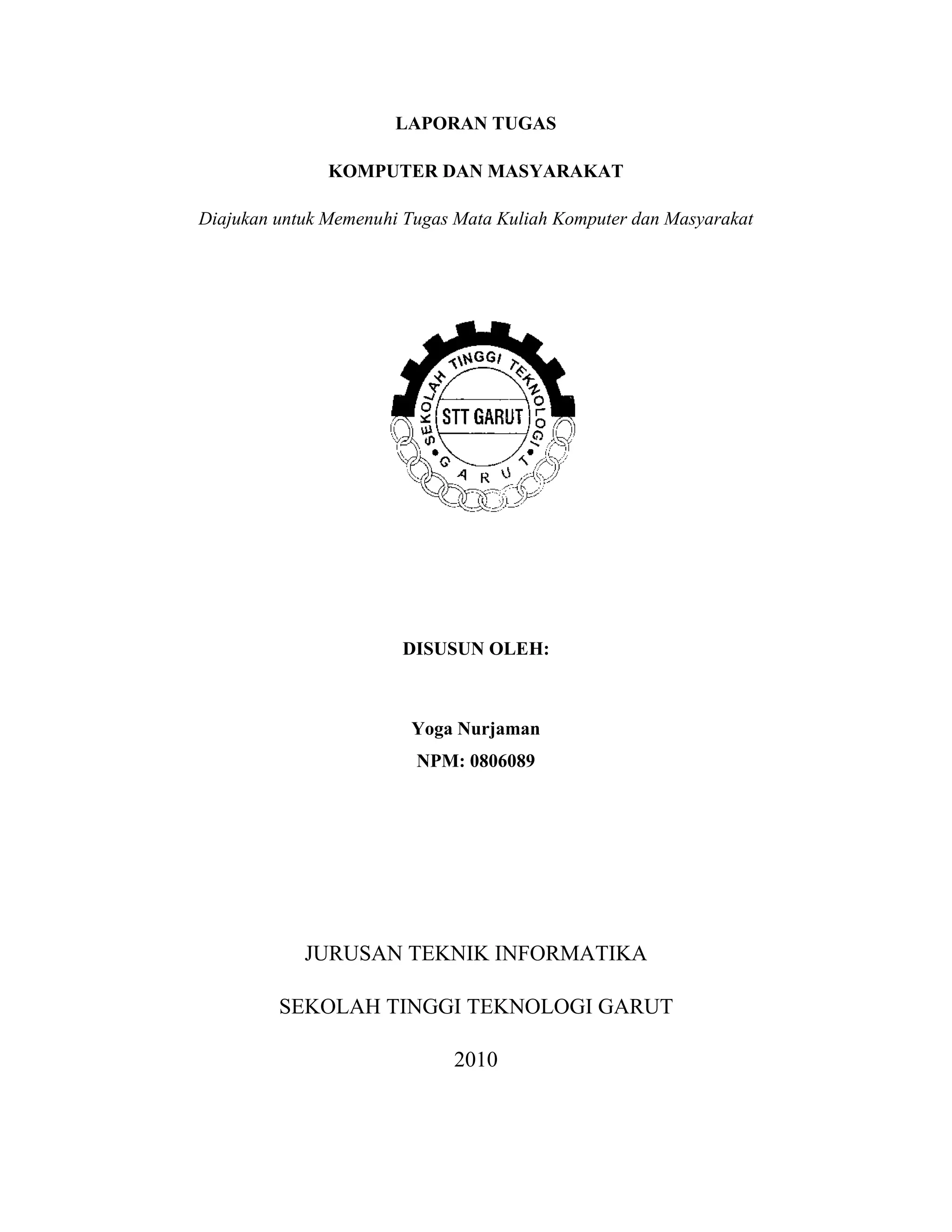 Komputer masyarakat | PDF