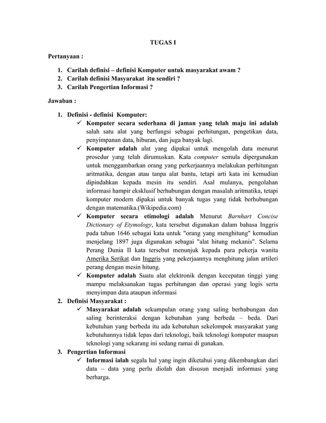 Komputer masyarakat | PDF