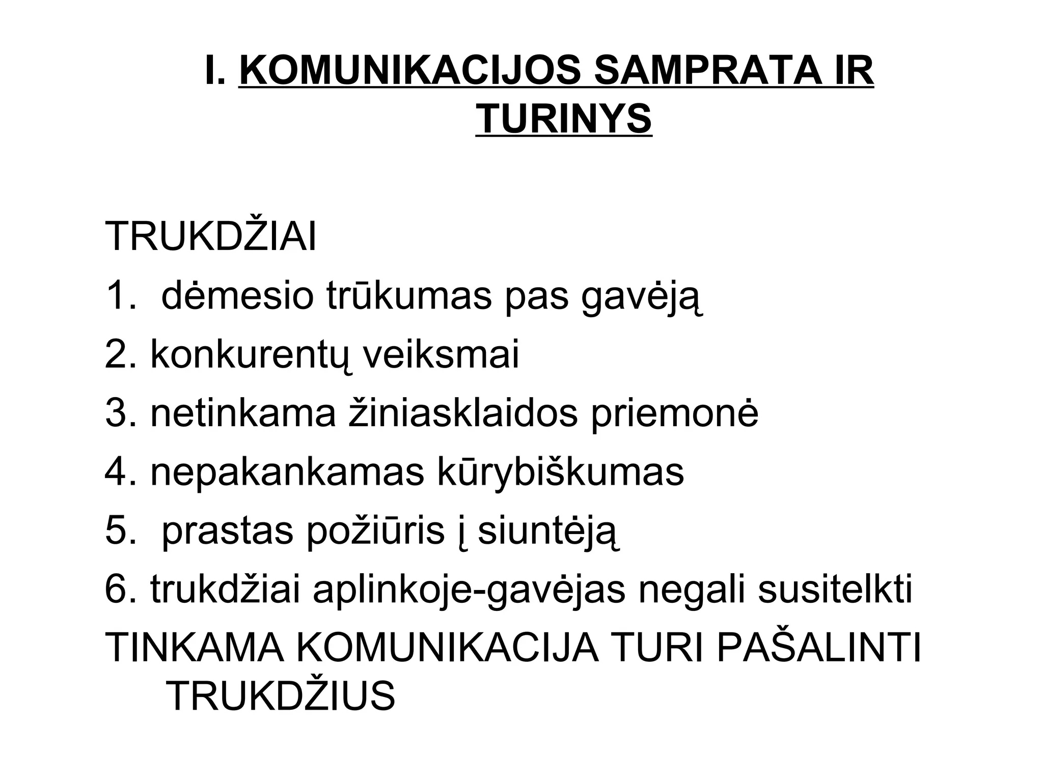 Komunikacijos Samprata, Turinys | PPT