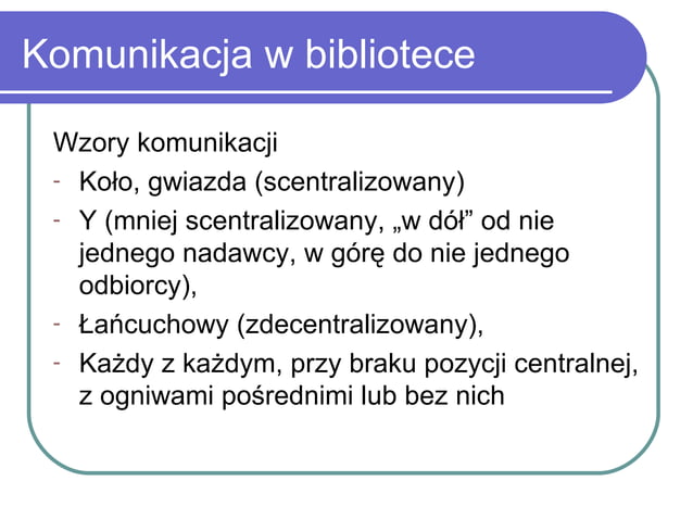 Komunikacja w bibliotece | PPT