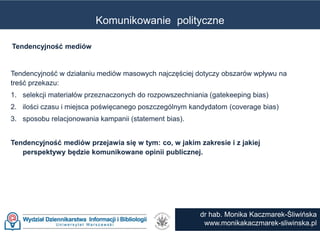 Komunikacja polityczna. Działania mediów i zarządzanie mediami | PPT