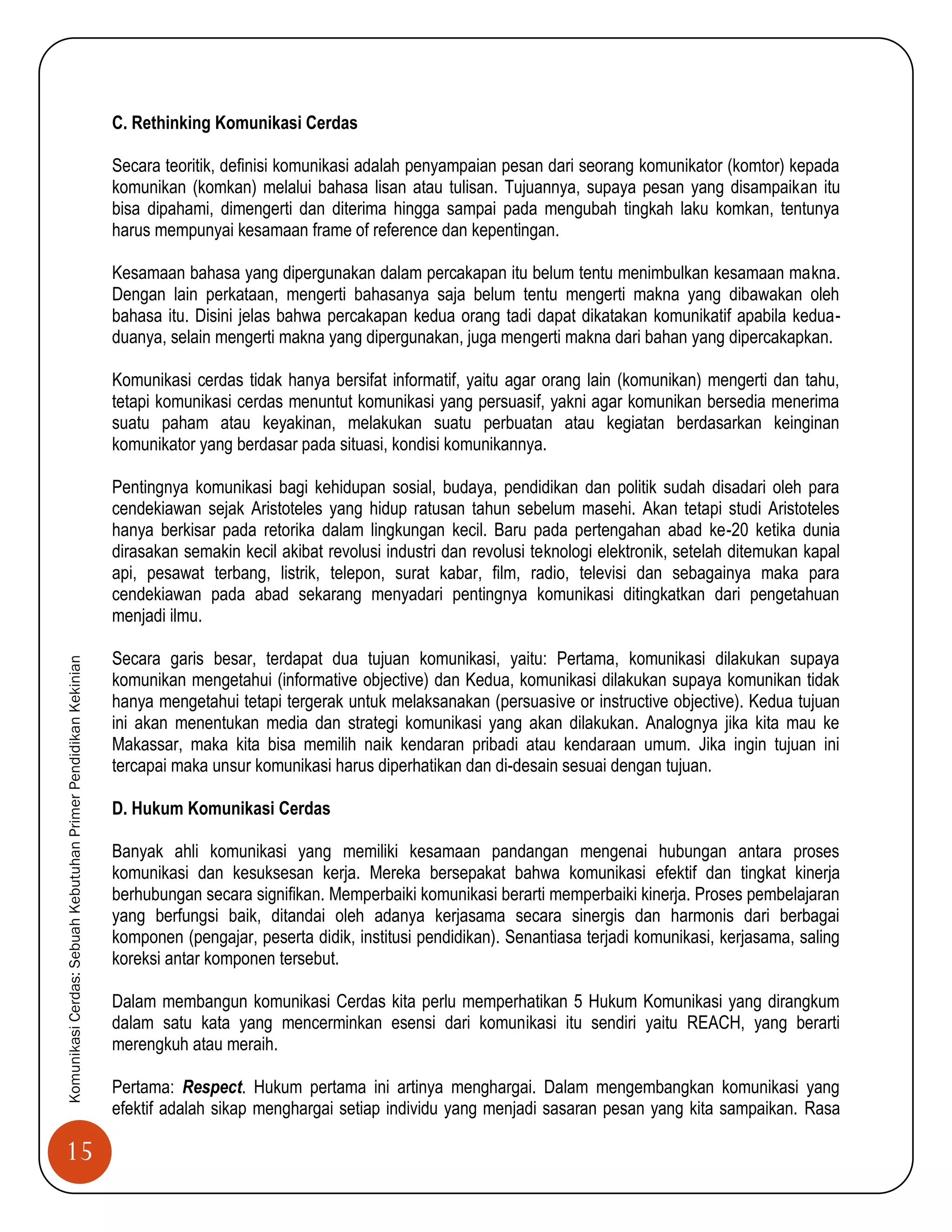 Komunikasi Cerdas: Kebutuhan Primer Pendidikan Kekinian | PDF