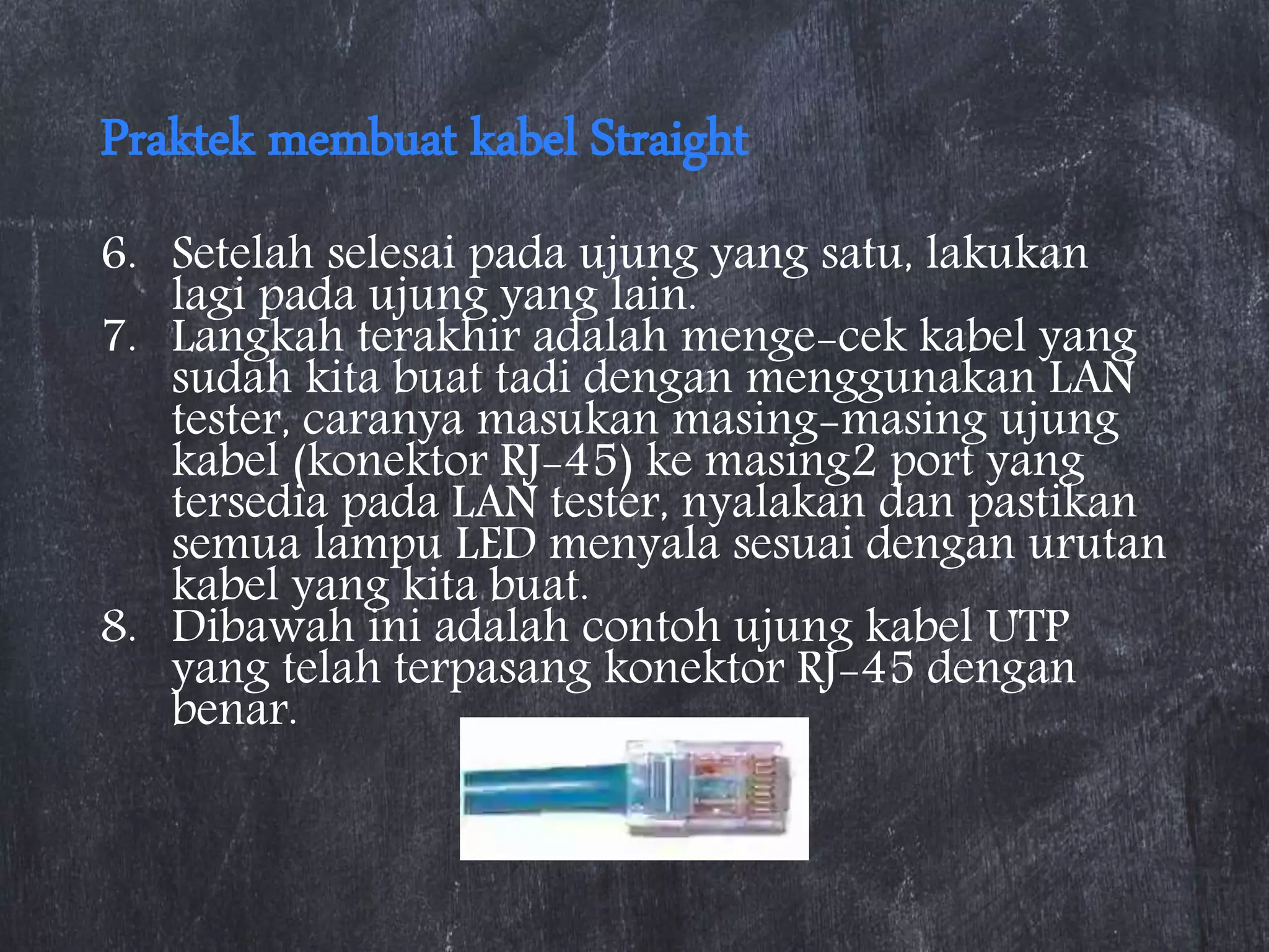 Komunikasi dengan kabel UTP Straight | PPTX