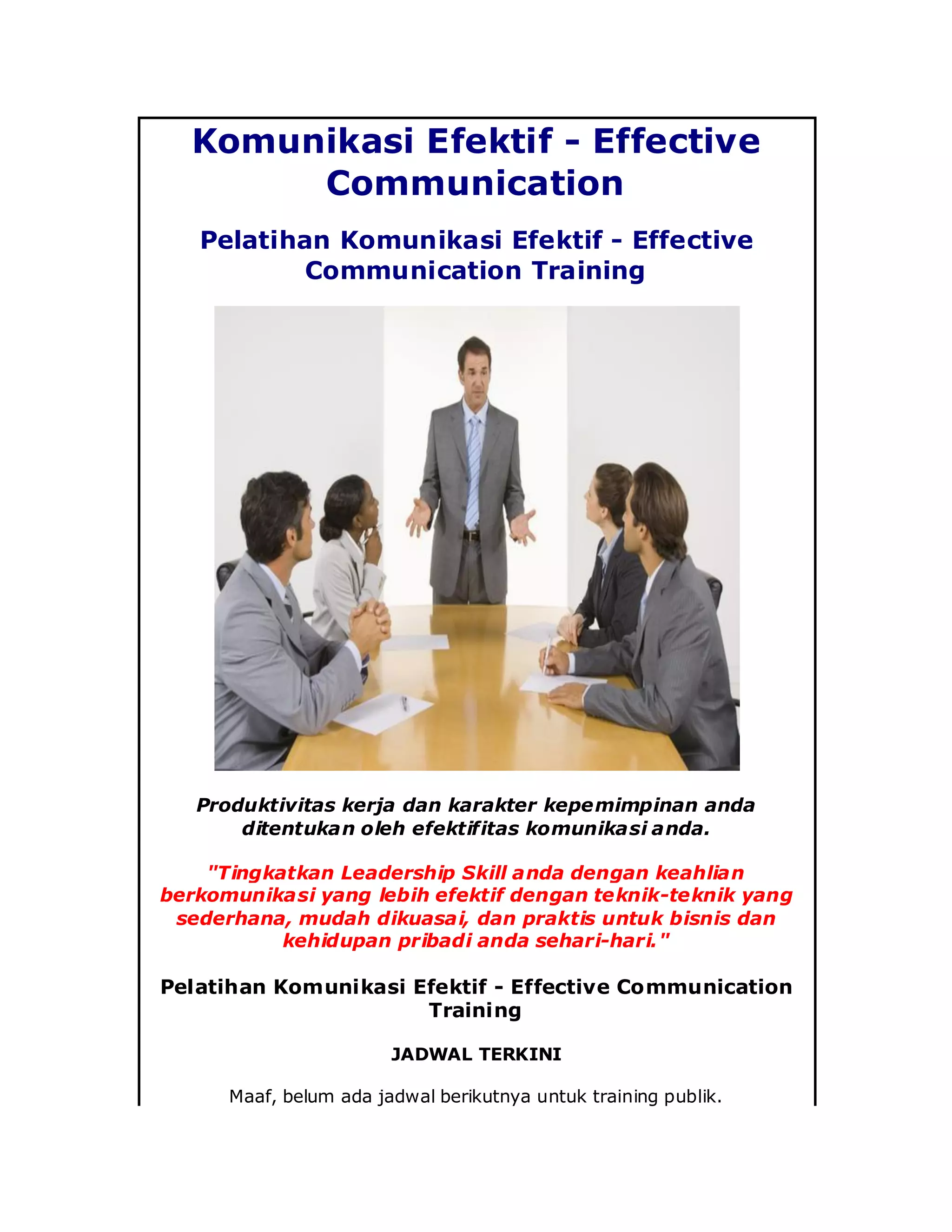 Komunikasi Efektif | PDF