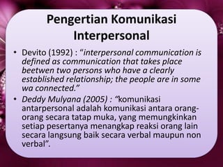 Komunikasi interpersonal | PPTX