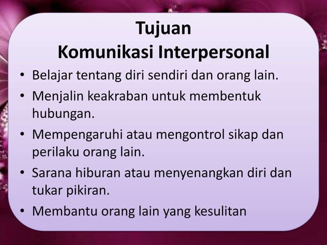 Komunikasi interpersonal | PPTX
