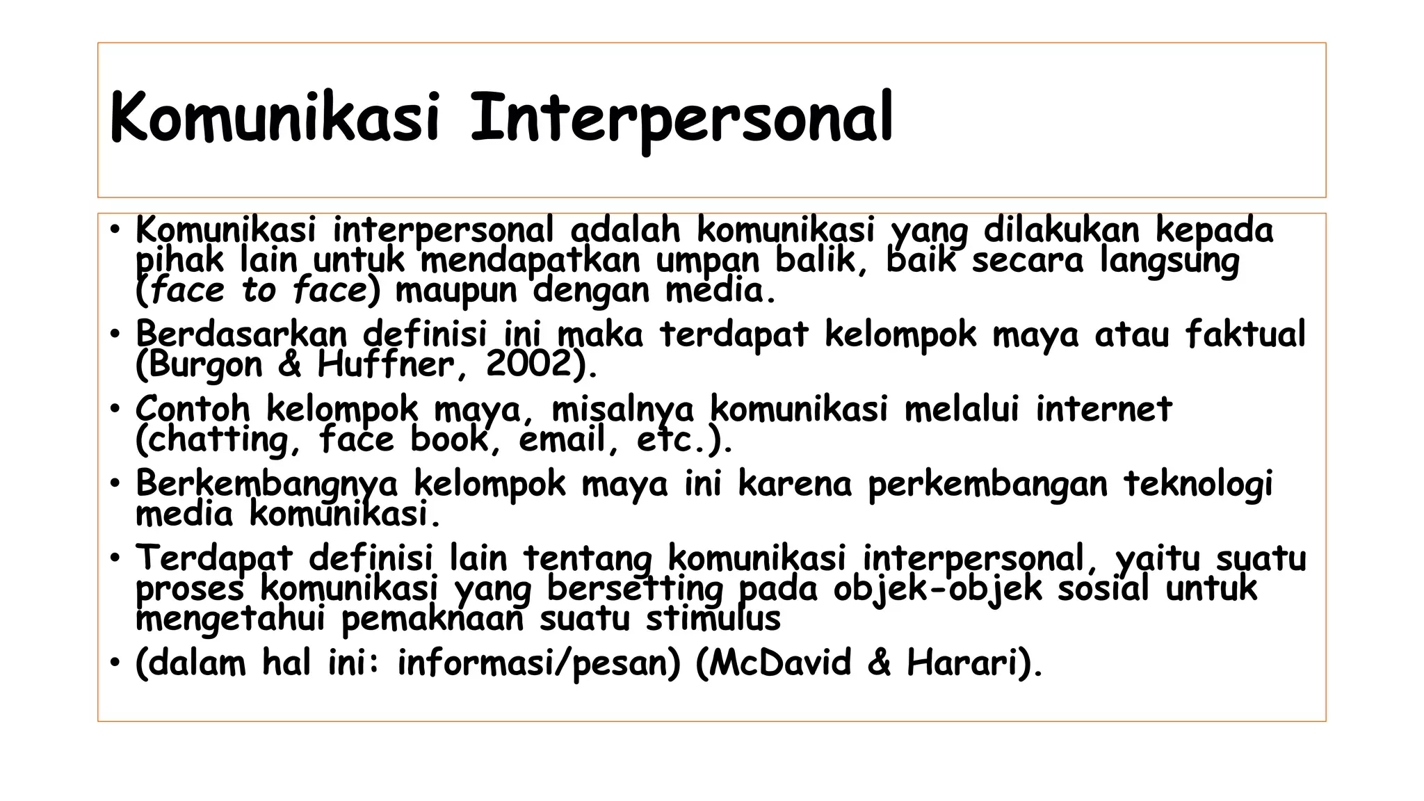 Komunikasi interpersonal dan intrapersonal | PPTX