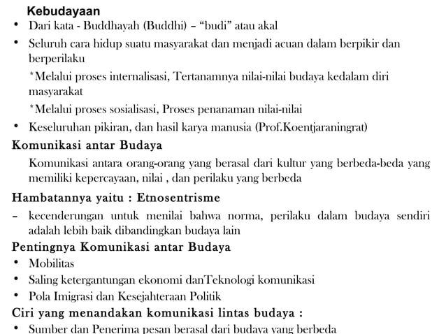 Komunikasi lintas budaya | PPT
